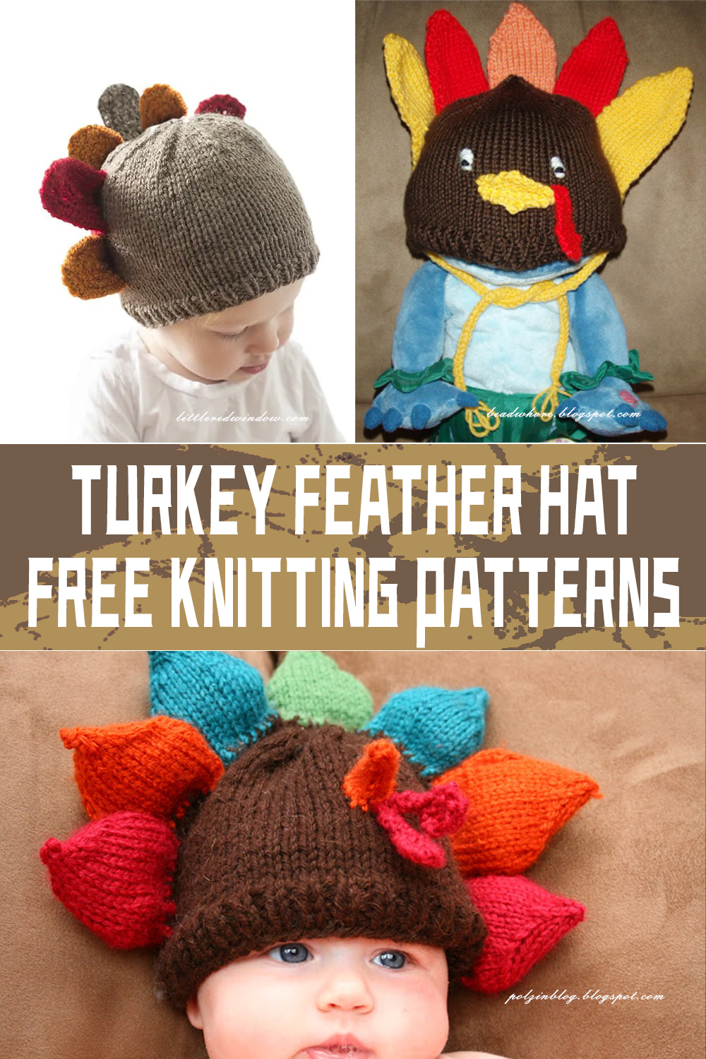 FREE Turkey Feather Hat Knitting Patterns - iGOODideas.com