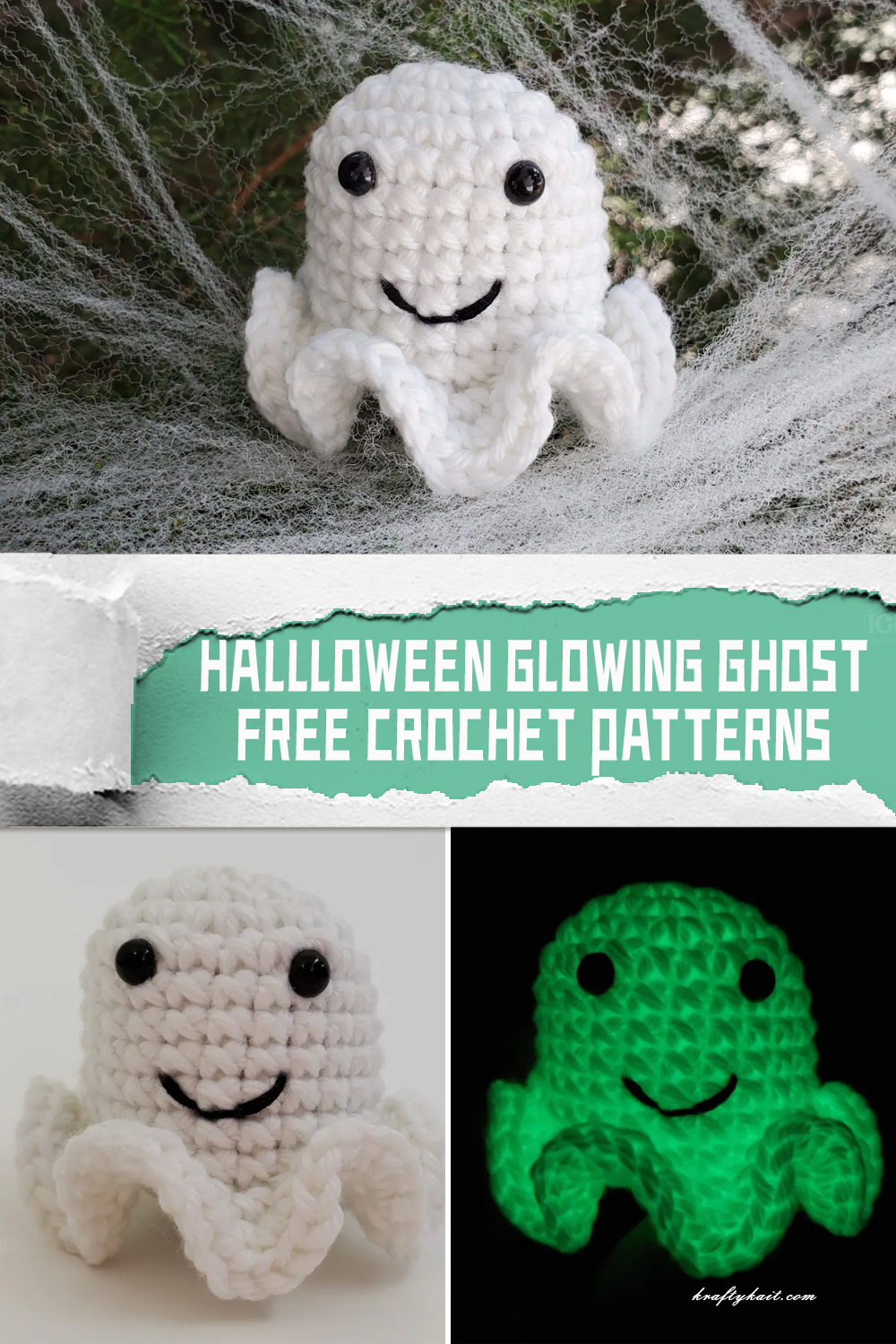 Halloween Glowing Ghost Crochet Patterns - FREE - iGOODideas.com
