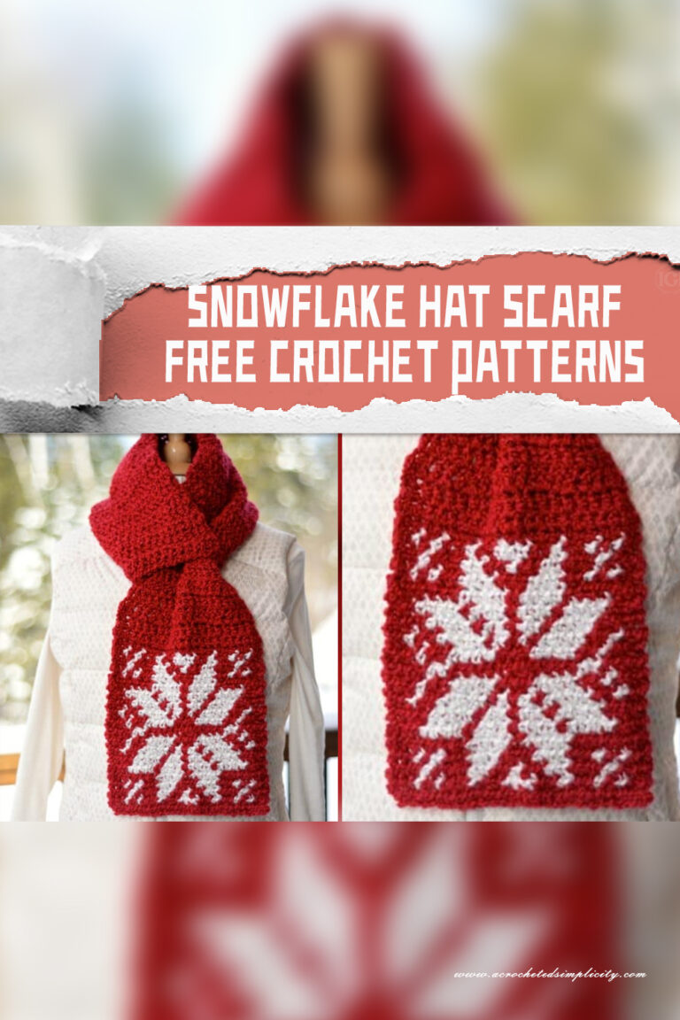 Snowflake Hat Scarf Crochet Patterns - FREE - iGOODideas.com