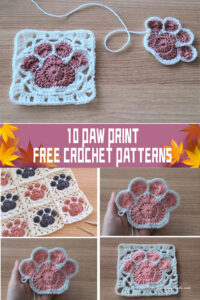 10 Paw Print Crochet Patterns - FREE - iGOODideas.com