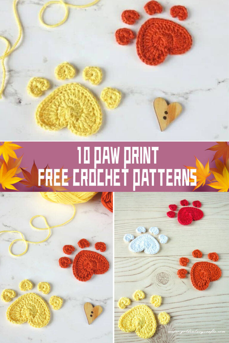 10 Paw Print Crochet Patterns - FREE - iGOODideas.com