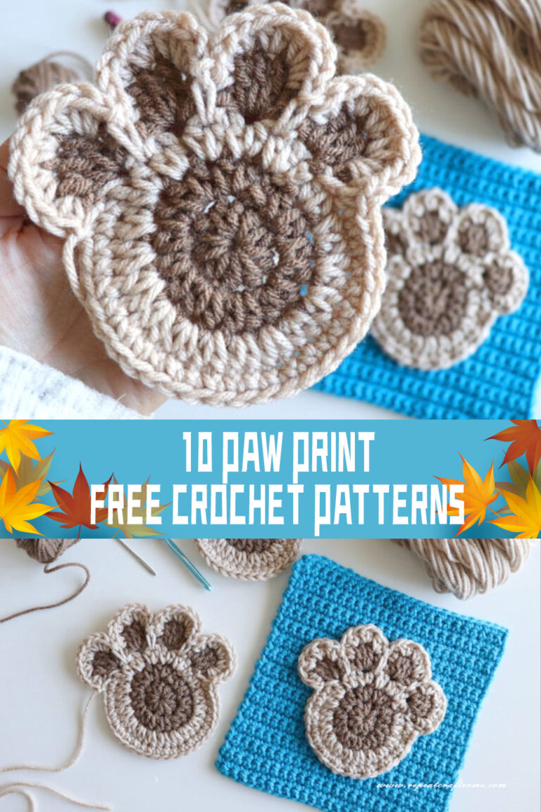 10 Paw Print Crochet Patterns - FREE - iGOODideas.com