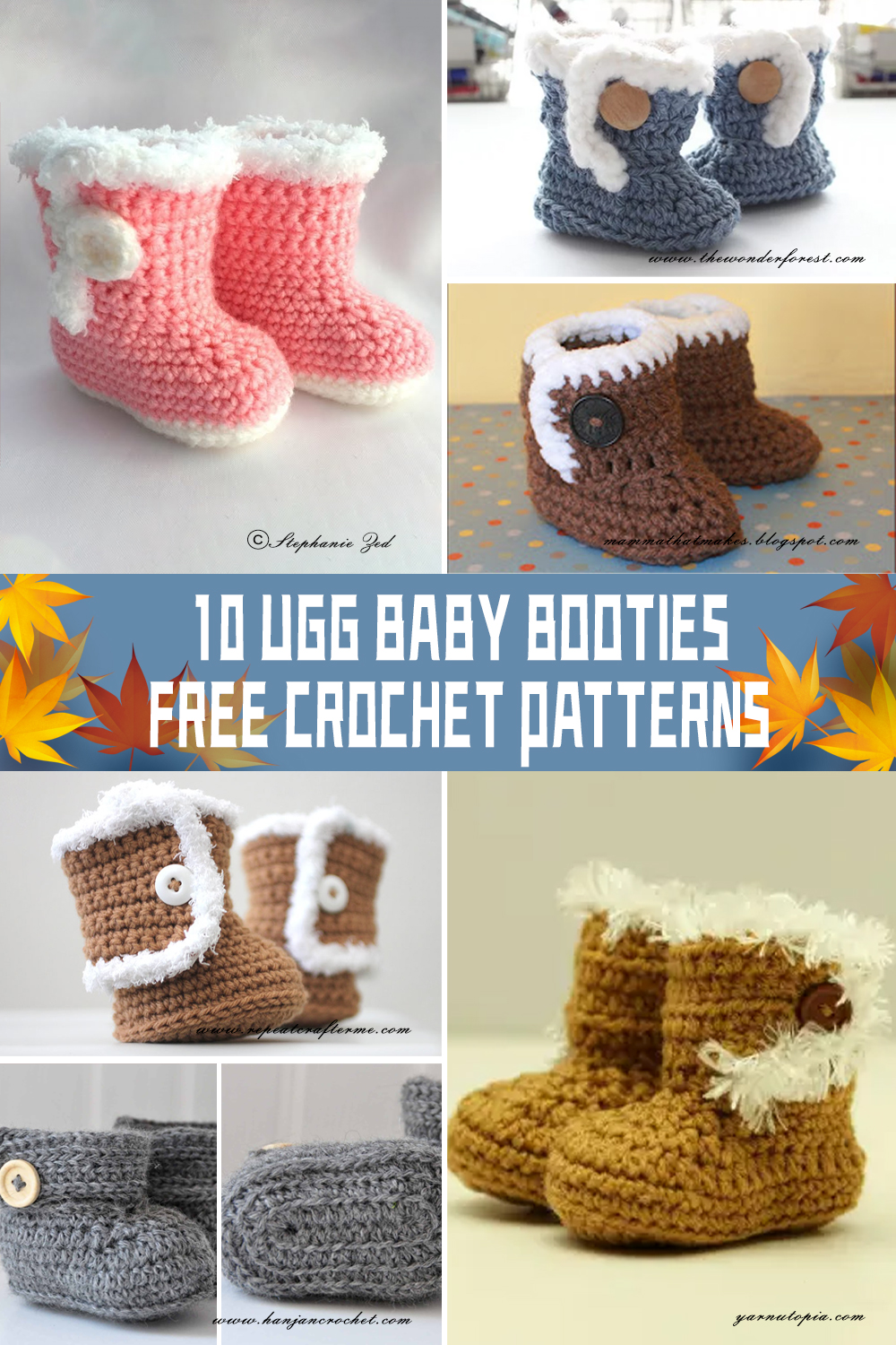 10 UGG Baby Booties Crochet Patterns - FREE - iGOODideas.com