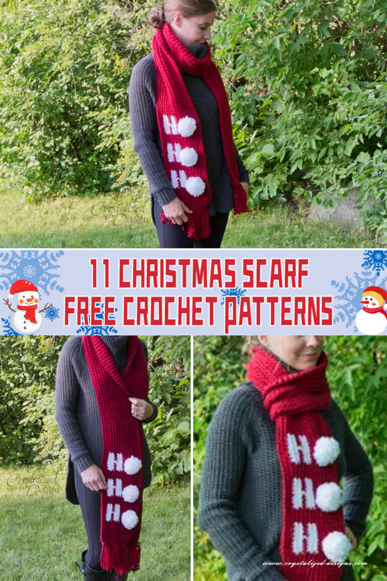 11 Christmas Scarf Crochet Patterns - FREE - iGOODideas.com