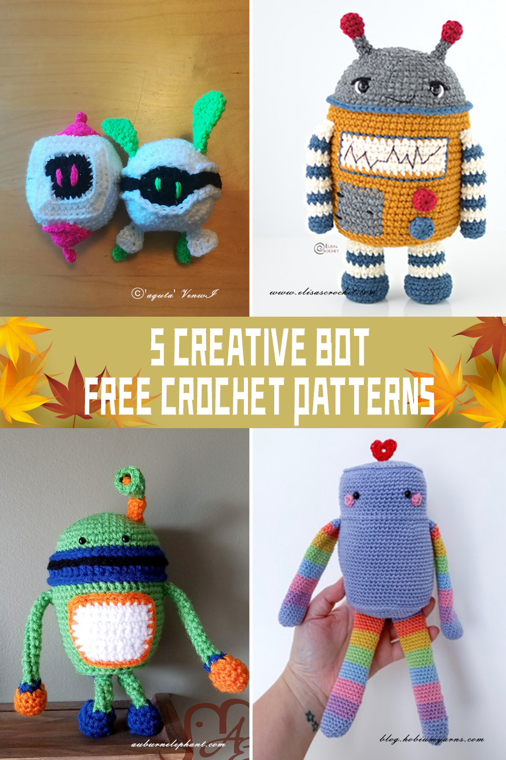 5 Creative Bot Crochet Patterns - FREE - iGOODideas.com