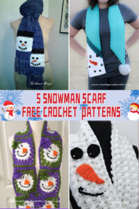 5 Snowman Scarf Crochet Patterns - FREE - iGOODideas.com