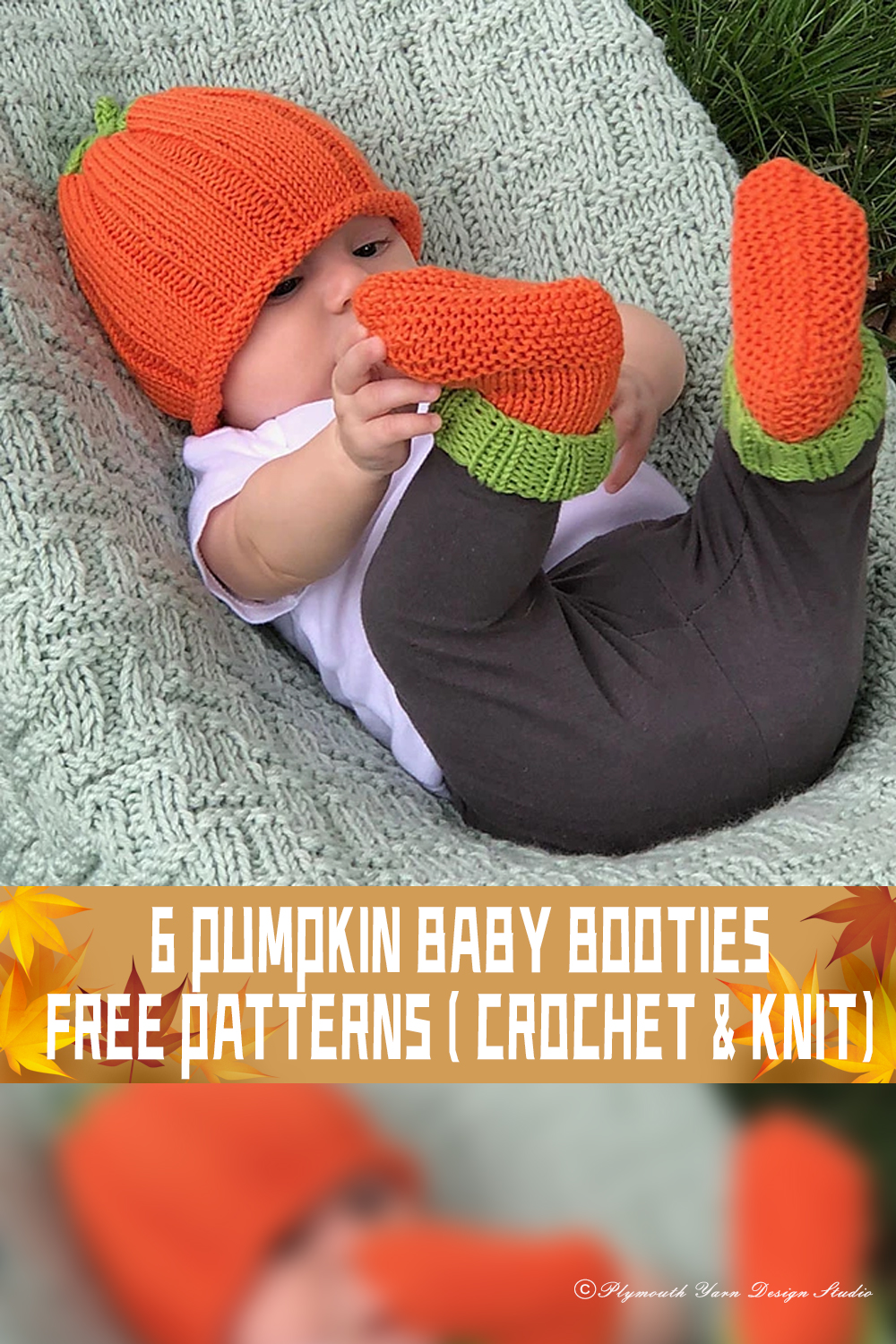 6 FREE Pumpkin Baby Booties Patterns ( Crochet & Knit) - iGOODideas.com
