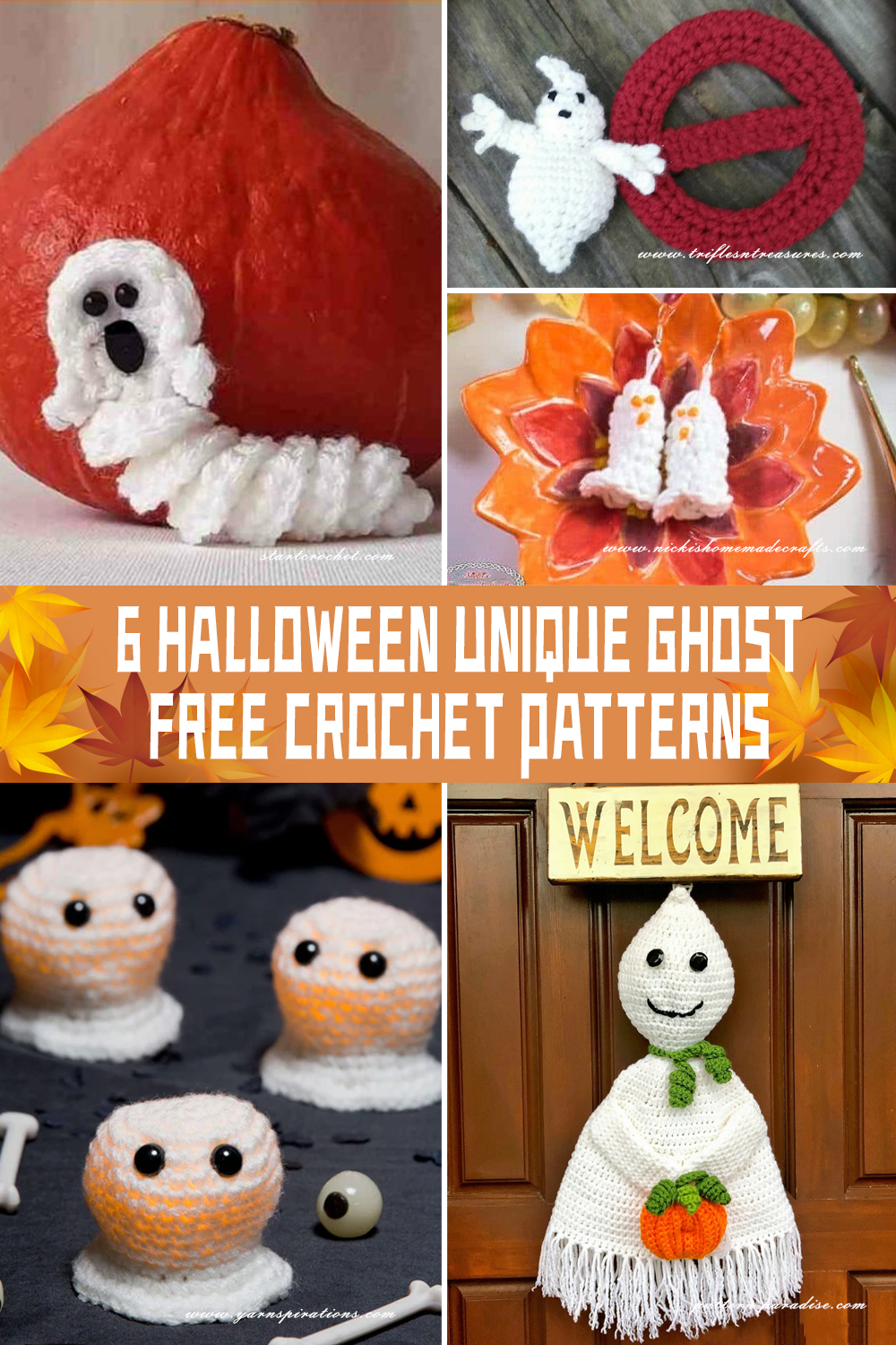 6 Halloween Unique Ghost Crochet Patterns - FREE - iGOODideas.com