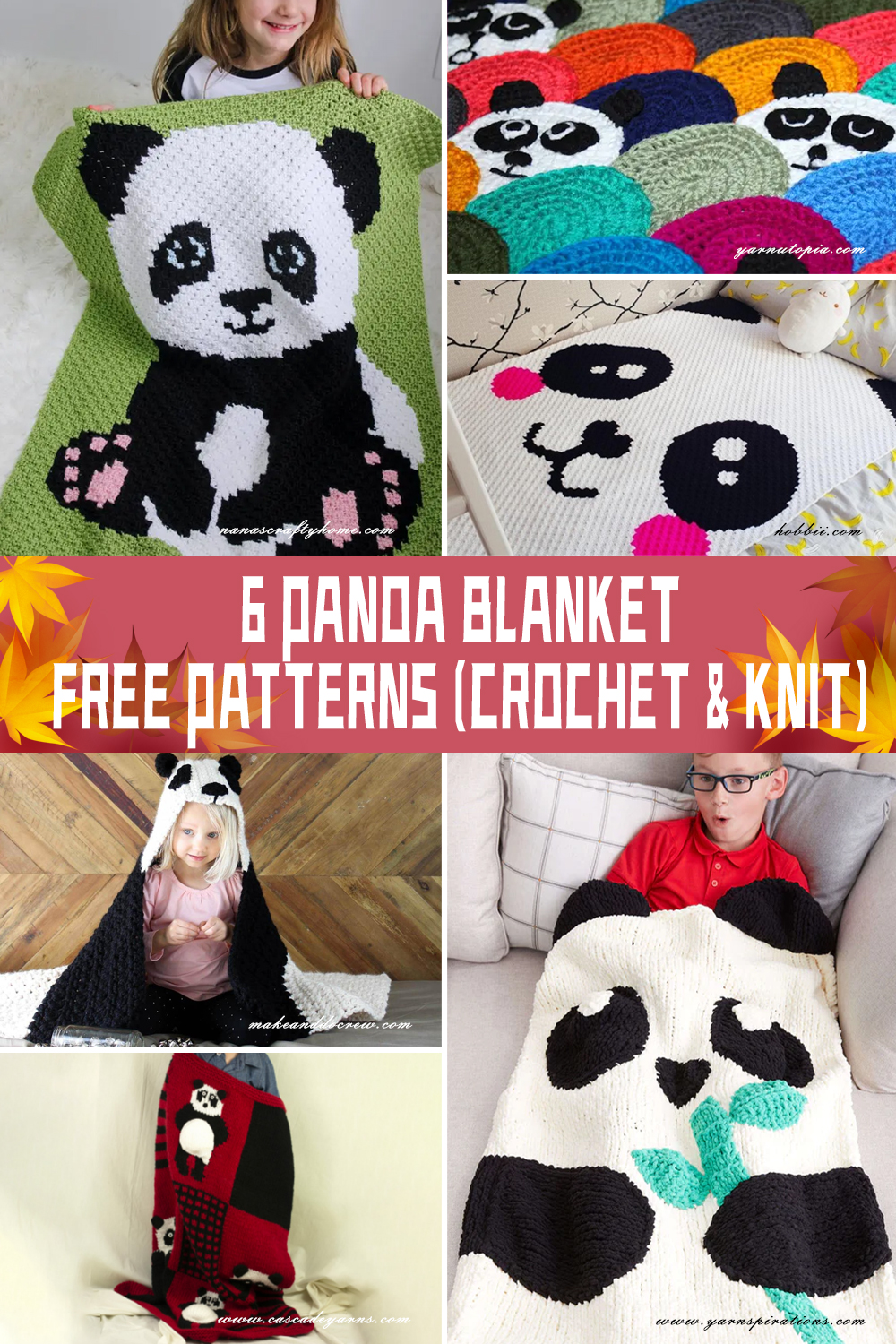 6 Panda Blanket FREE Patterns (Crochet & Knit) - iGOODideas.com