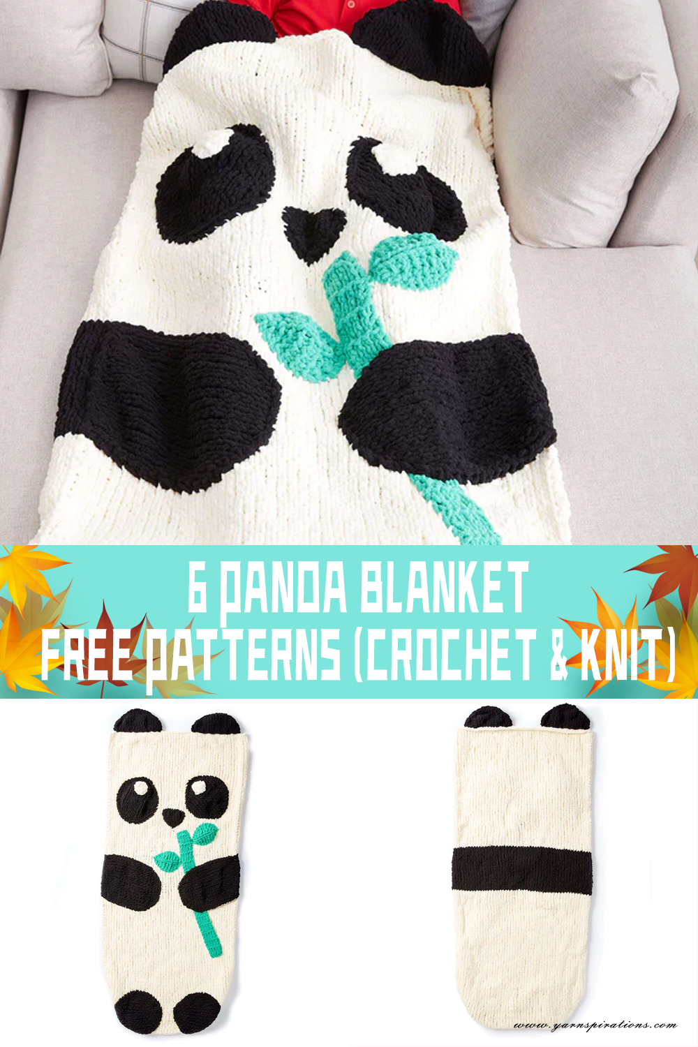 6 Panda Blanket FREE Patterns (Crochet & Knit) - iGOODideas.com