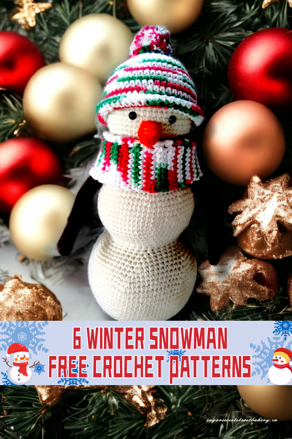 6 Winter Snowman Crochet Patterns - FREE - iGOODideas.com