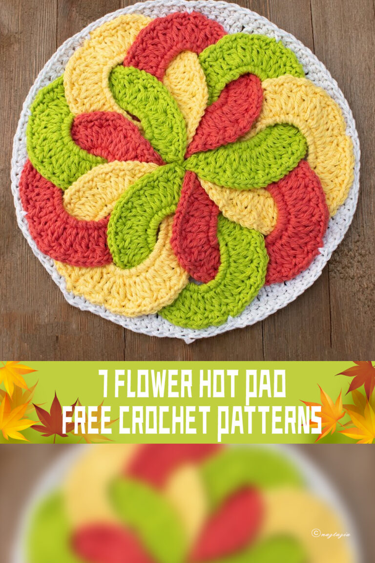 7 Flower Hot Pad Crochet Patterns - FREE - iGOODideas.com