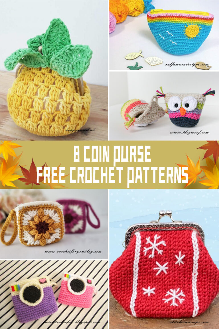 8 Coin Purse Crochet Patterns - FREE - iGOODideas.com