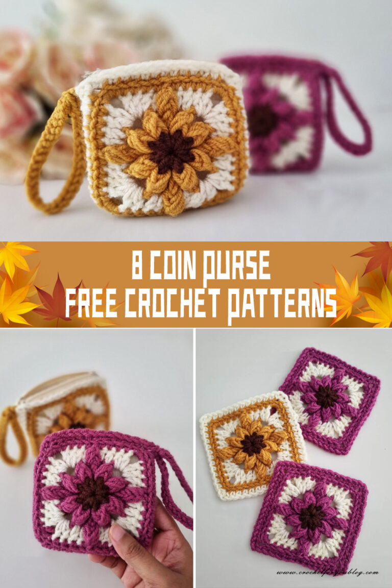 8 Coin Purse Crochet Patterns - FREE - iGOODideas.com