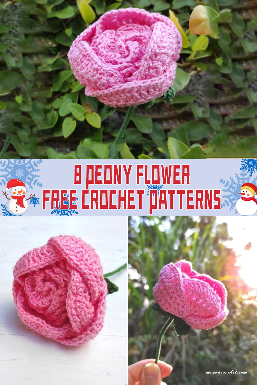8 Peony Flower Crochet Patterns - FREE - iGOODideas.com
