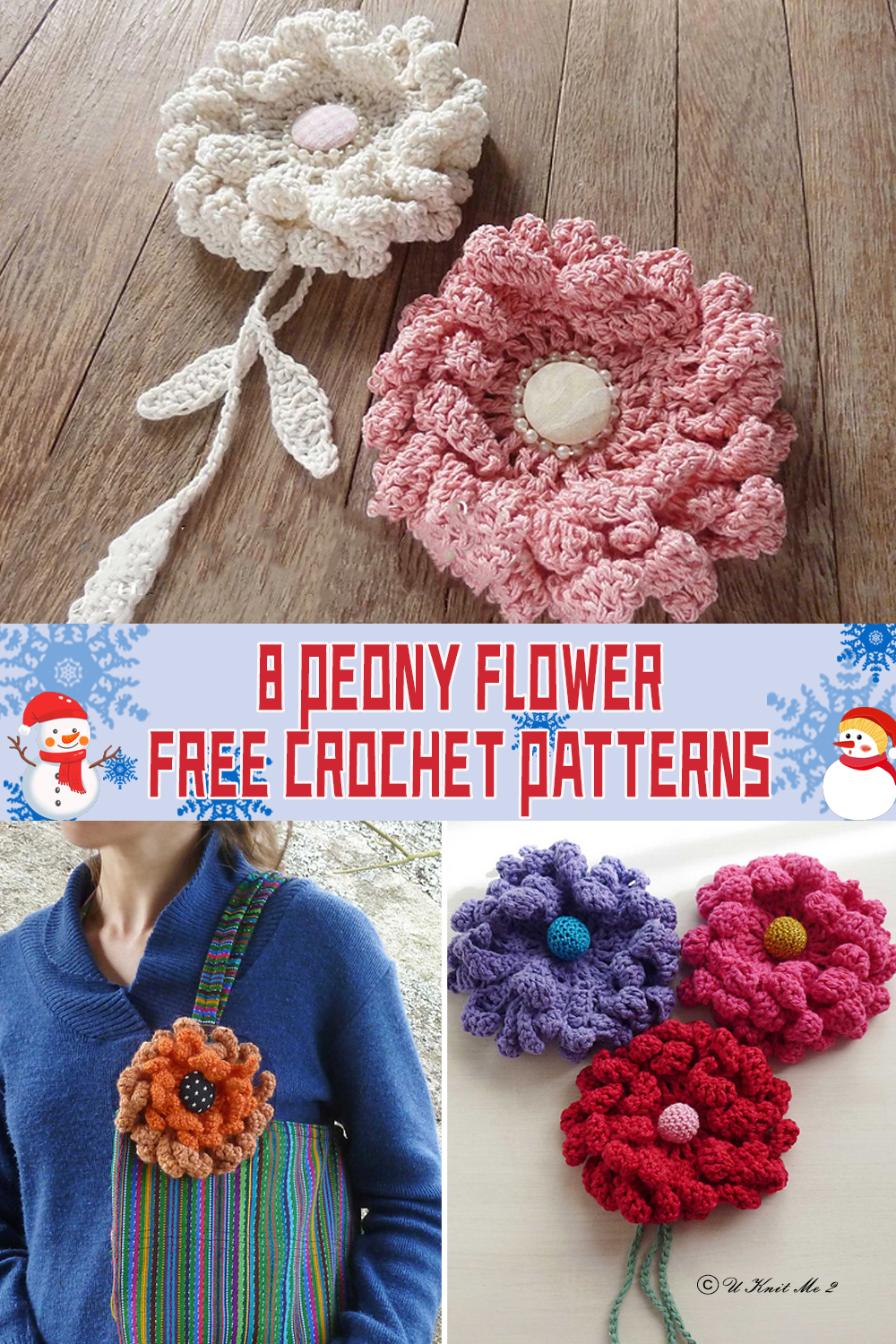 8 Peony Flower Crochet Patterns - FREE - iGOODideas.com