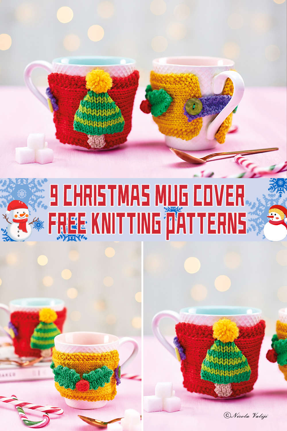 9 Christmas Mug Cover Knitting Patterns - FREE - iGOODideas.com