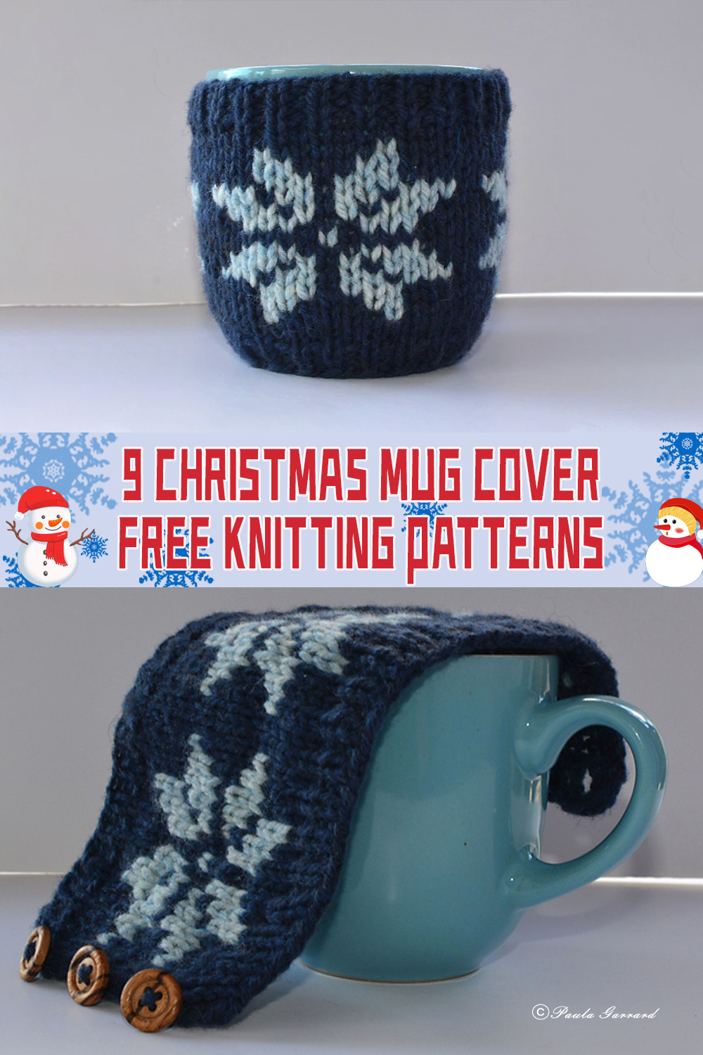 9 Christmas Mug Cover Knitting Patterns - FREE - iGOODideas.com