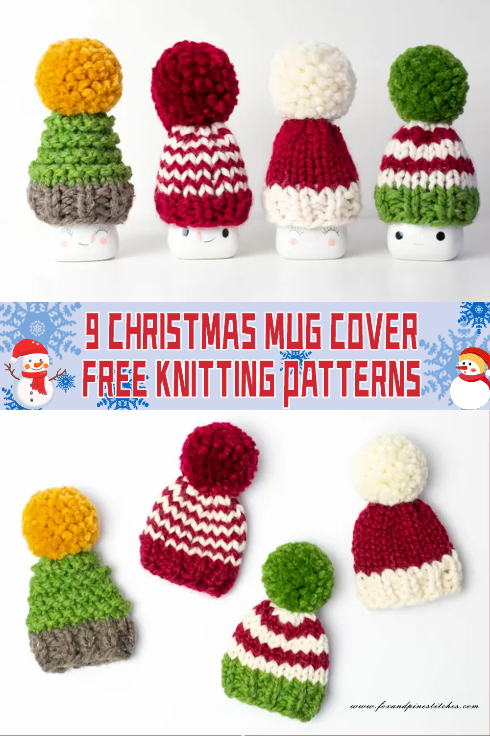 9 Christmas Mug Cover Knitting Patterns - FREE - iGOODideas.com