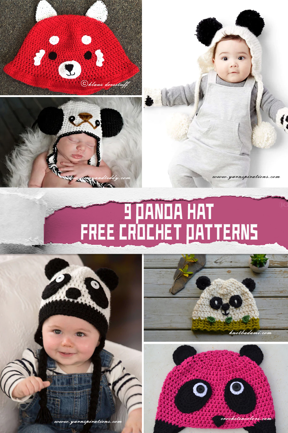 9 FREE Panda Hat Crochet Patterns - iGOODideas.com