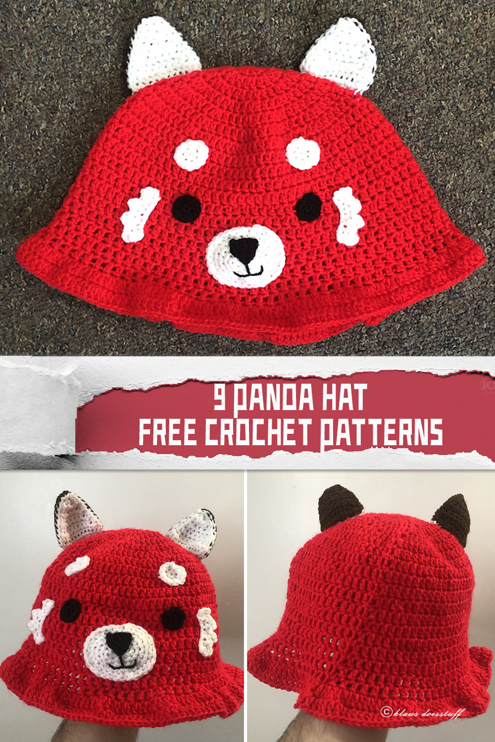 9 FREE Panda Hat Crochet Patterns - iGOODideas.com