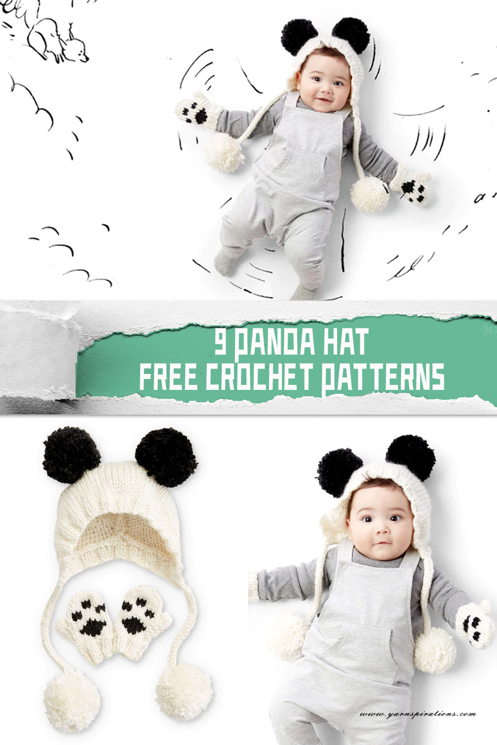 9 FREE Panda Hat Crochet Patterns - iGOODideas.com
