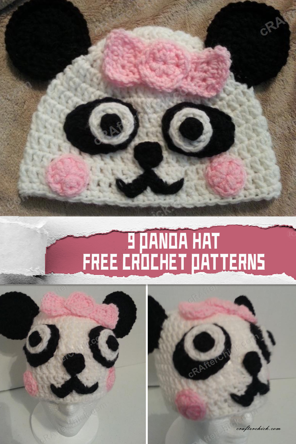 9 FREE Panda Hat Crochet Patterns - iGOODideas.com