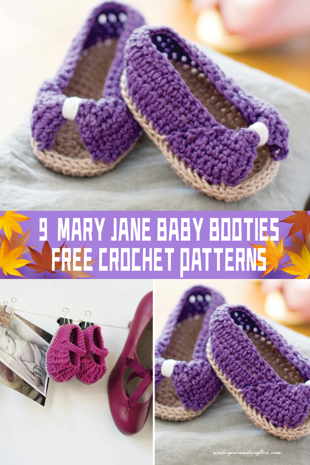 9 Mary Jane Baby Booties Crochet Patterns - FREE - iGOODideas.com