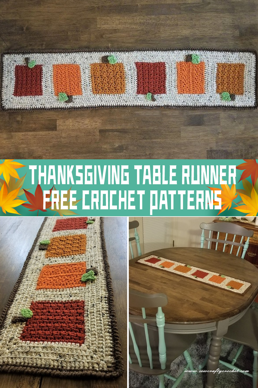 Thanksgiving Table Runner Crochet Patterns - FREE - iGOODideas.com