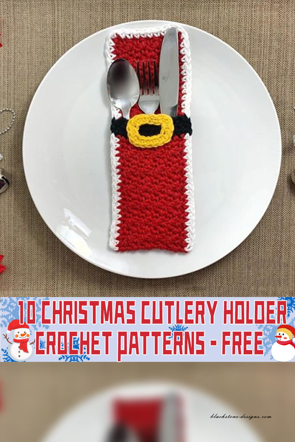 10 Christmas Cutlery Holder Crochet Patterns – FREE - iGOODideas.com