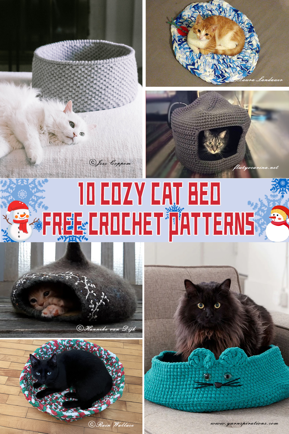 10 Cozy Cat Bed Crochet Patterns -FREE - iGOODideas.com