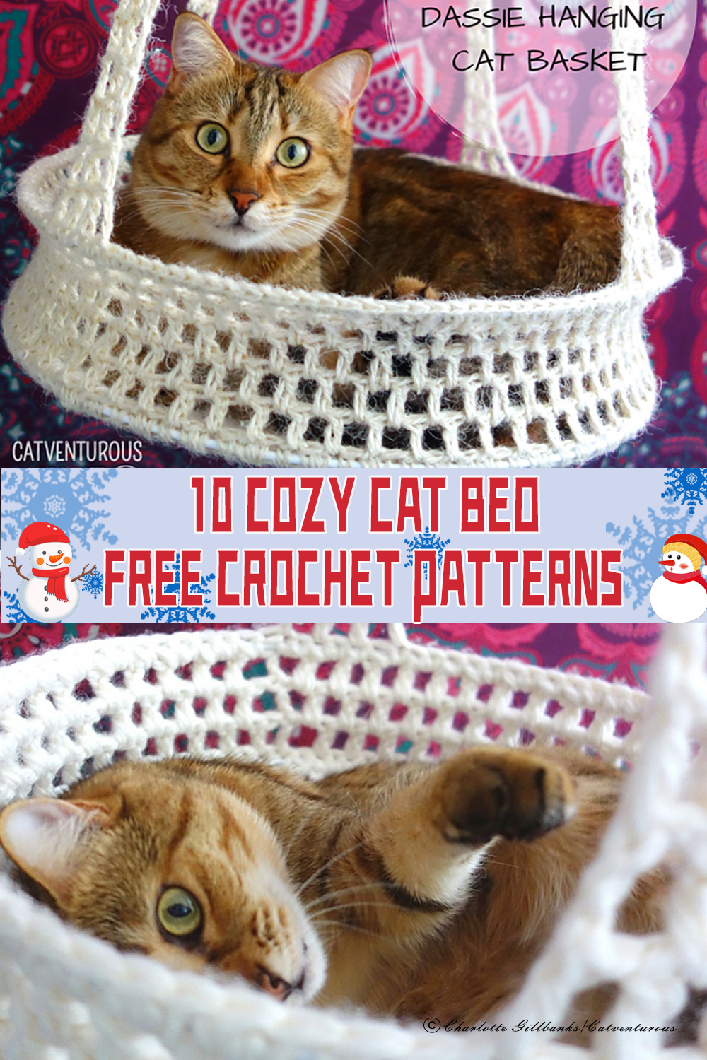 10 Cozy Cat Bed Crochet Patterns -FREE - iGOODideas.com