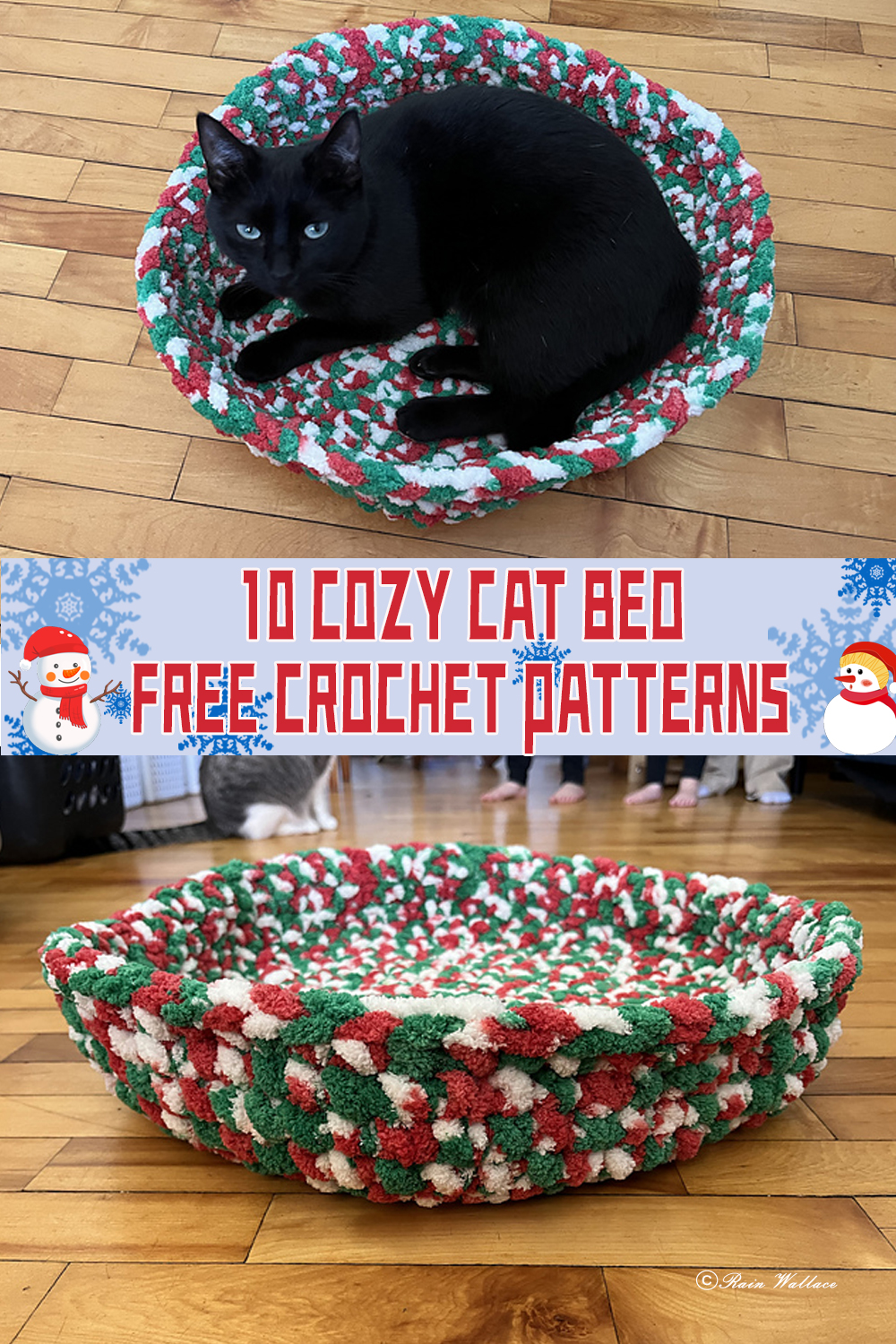 10 Cozy Cat Bed Crochet Patterns -FREE - iGOODideas.com