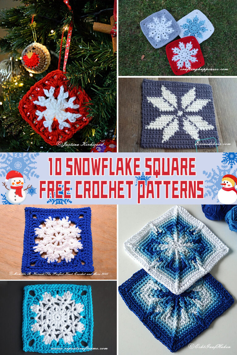 10 Snowflake Square Crochet Patterns -FREE - iGOODideas.com