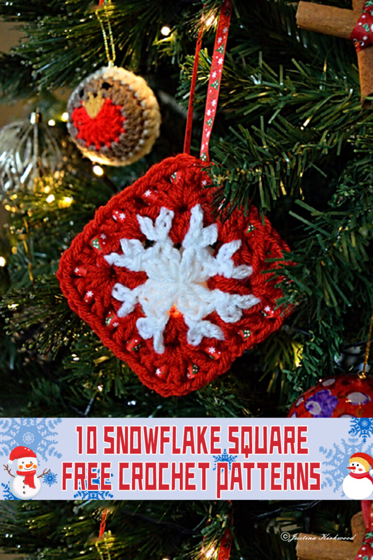 10 Snowflake Square Crochet Patterns -FREE - iGOODideas.com