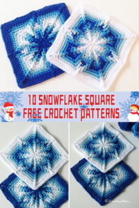 10 Snowflake Square Crochet Patterns -FREE - iGOODideas.com