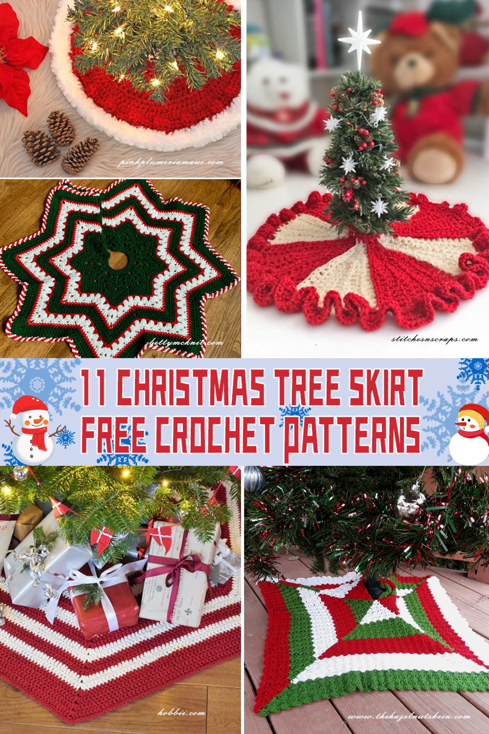 11 Christmas Tree Skirt Crochet Patterns - FREE - iGOODideas.com