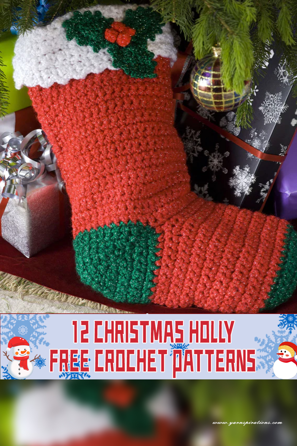 12 Christmas Holly Crochet Patterns - FREE - iGOODideas.com