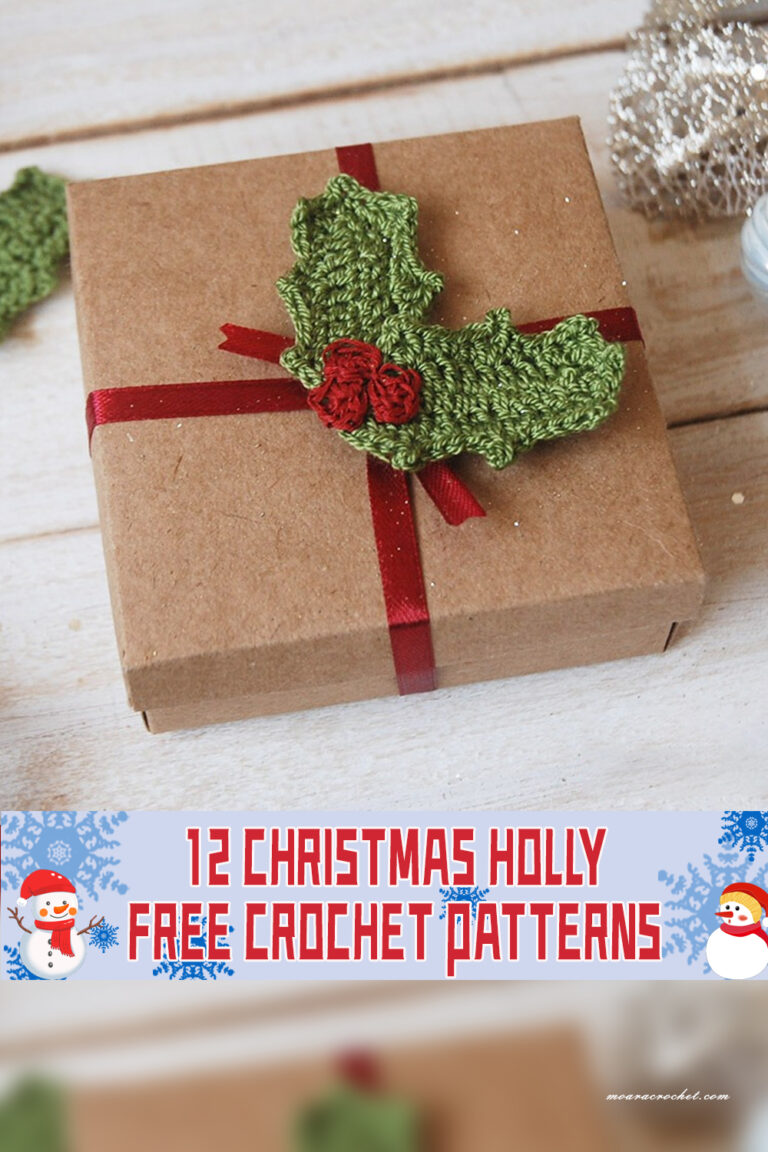 12 Christmas Holly Crochet Patterns - FREE - iGOODideas.com