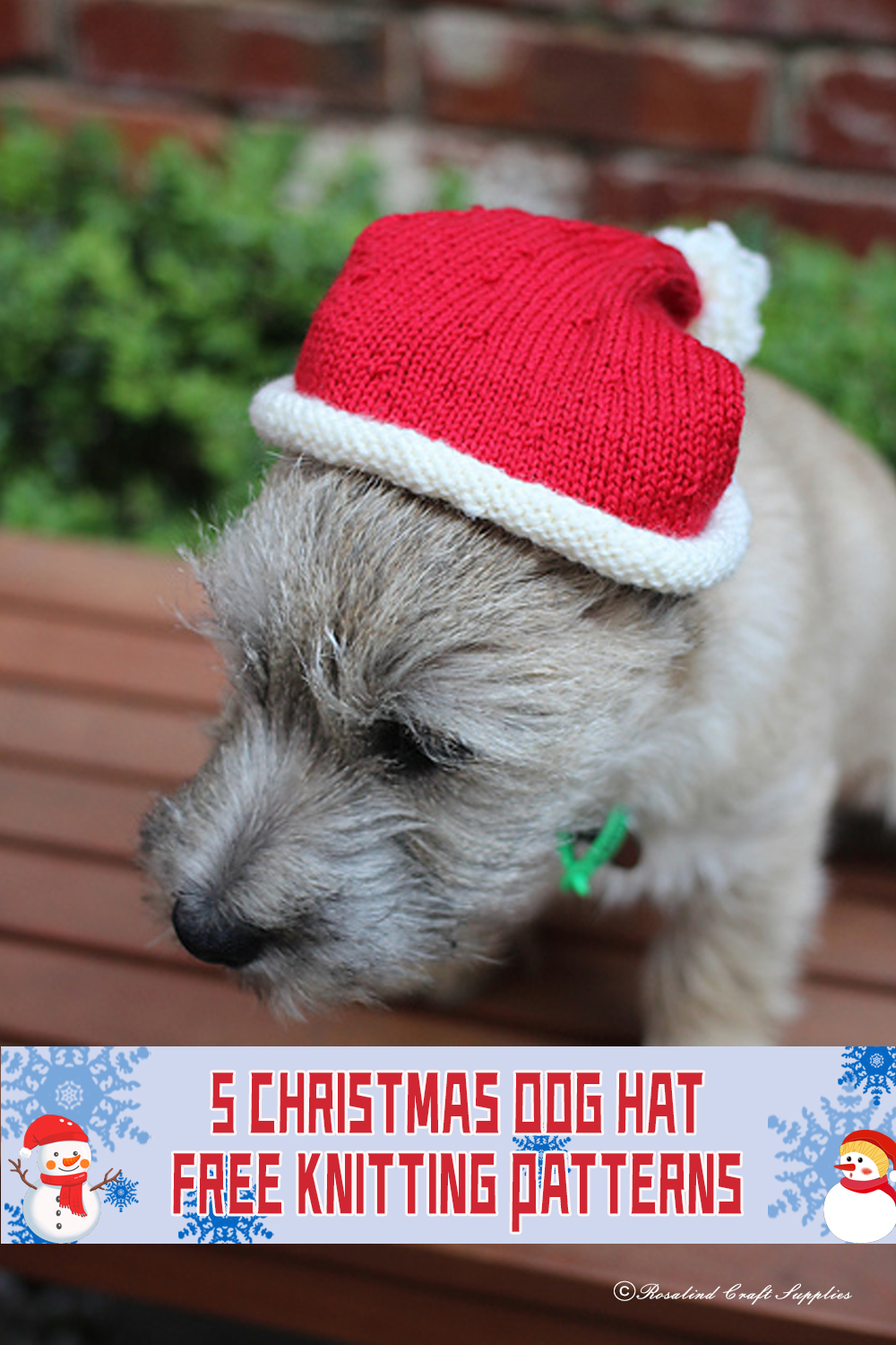 5 Christmas Dog Hat Knitting Patterns - FREE - iGOODideas.com