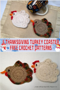 6 Thanksgiving Turkey Coaster Crochet Patterns - FREE - iGOODideas.com