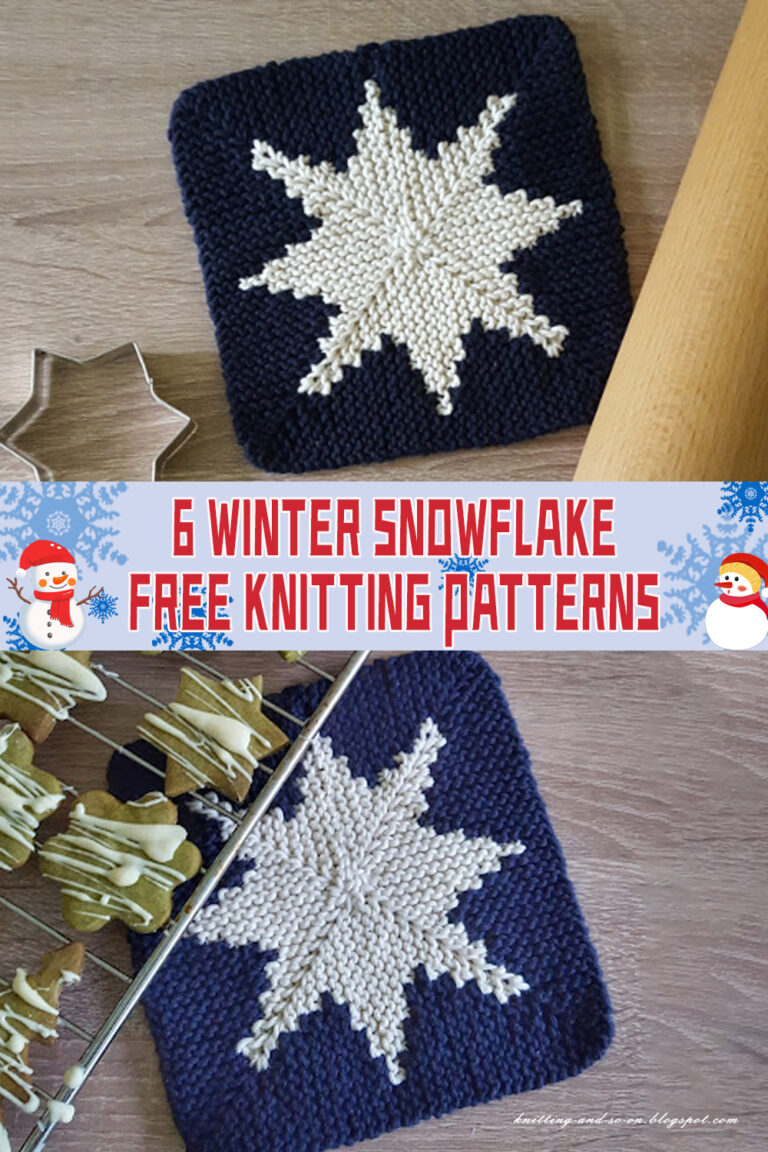 6 Winter Snowflake Knitting Patterns - FREE - iGOODideas.com