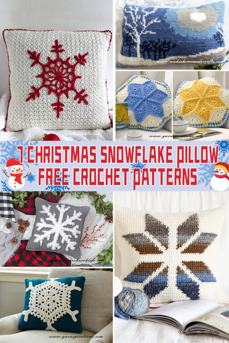 7 Christmas Snowflake Pillow Crochet Patterns- FREE - iGOODideas.com