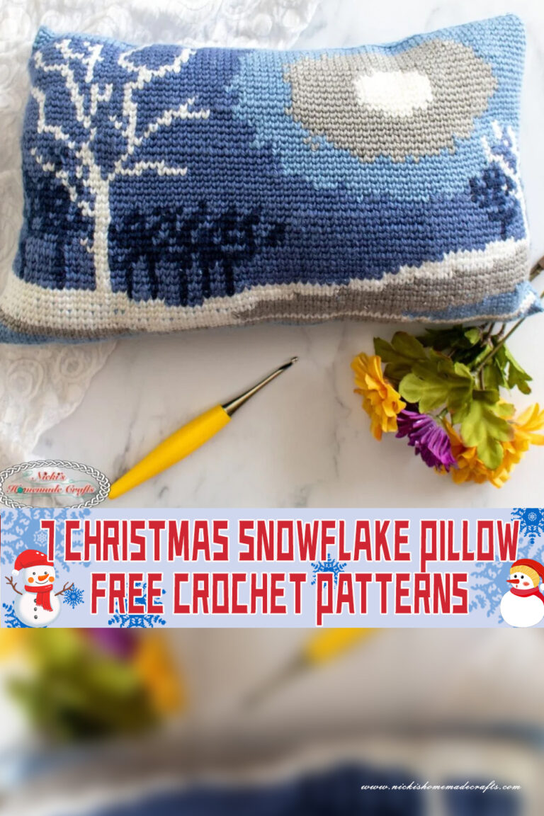 7 Christmas Snowflake Pillow Crochet Patterns- FREE - iGOODideas.com