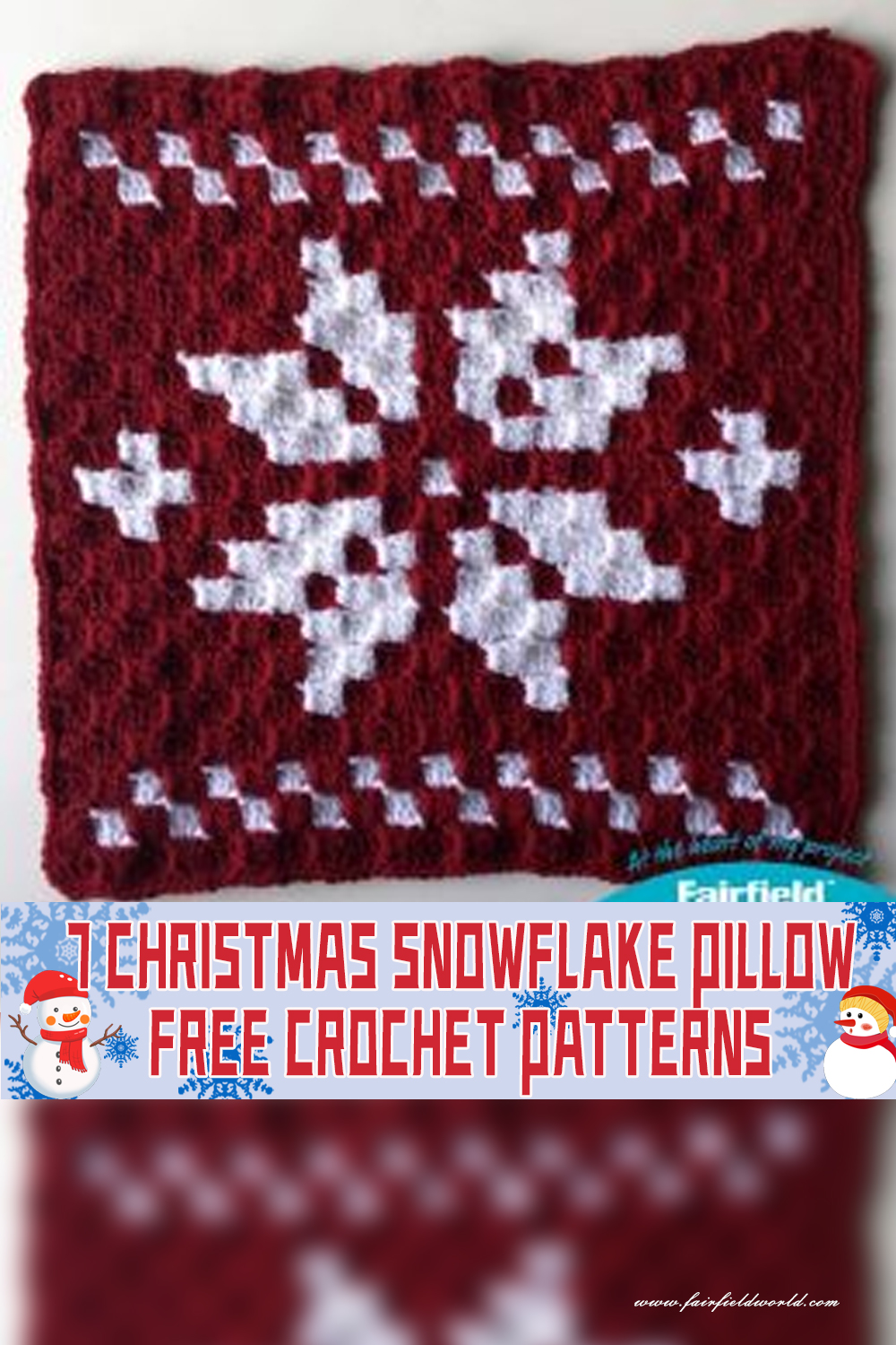 7 Christmas Snowflake Pillow Crochet Patterns- FREE - iGOODideas.com