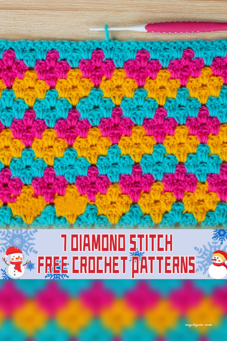7 Diamond Stitch Crochet Patterns -FREE - iGOODideas.com