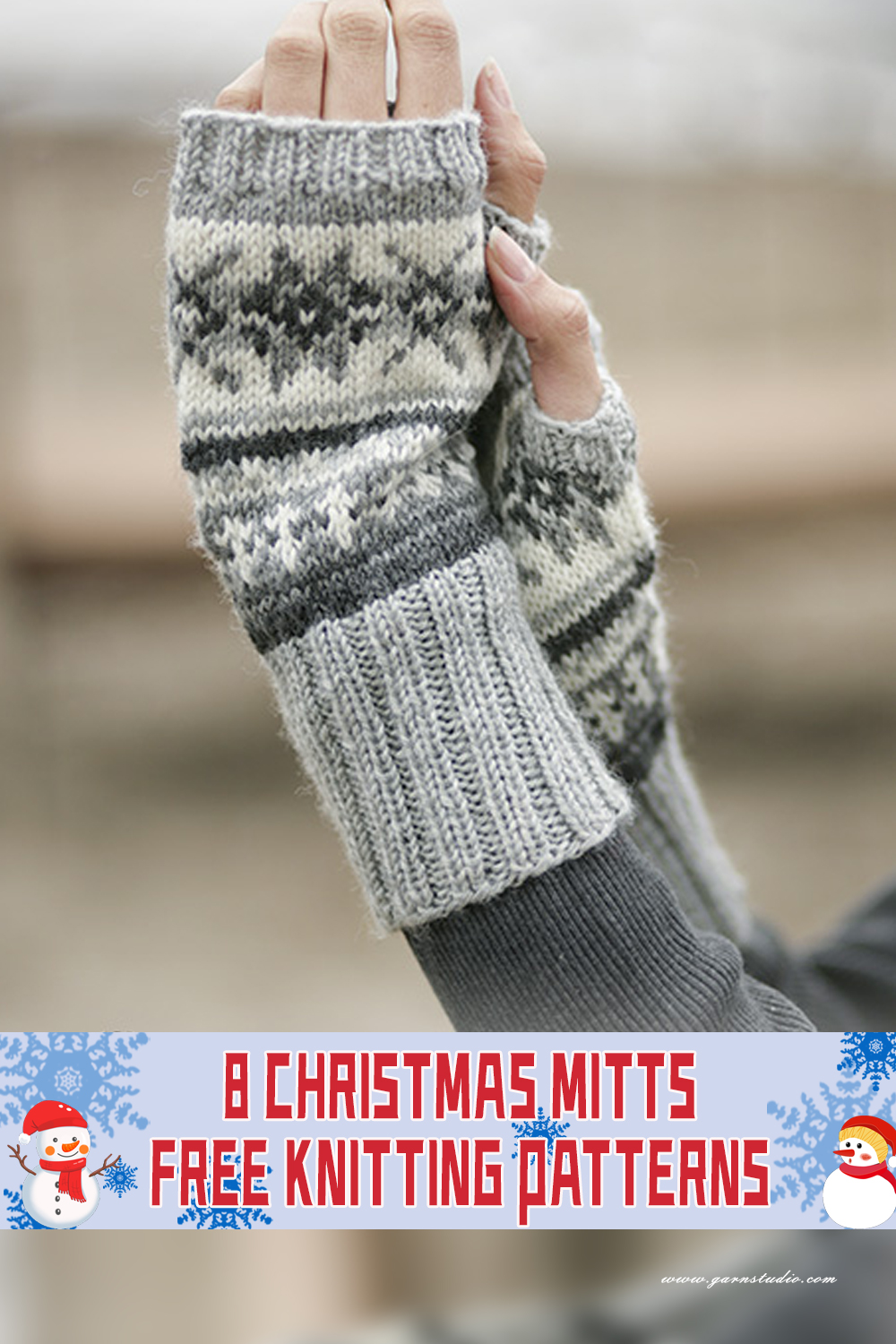 8 Christmas Mitts Knitting Patterns - FREE - iGOODideas.com