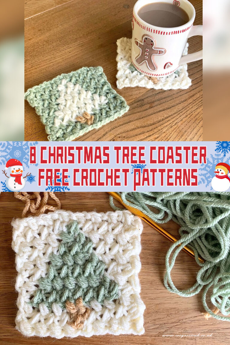 8 Christmas Tree Coaster Crochet Patterns - FREE - iGOODideas.com