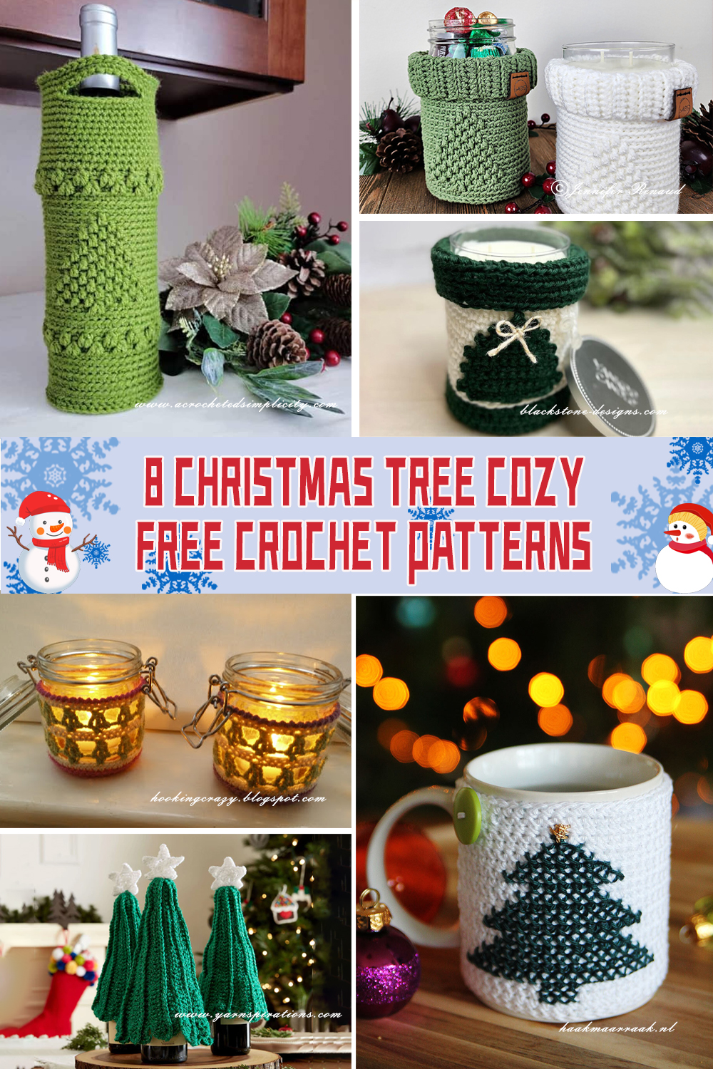 8 Christmas Tree Cozy Crochet Patterns - FREE - iGOODideas.com