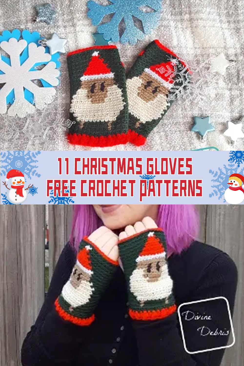 11 Christmas Glove Crochet Patterns - FREE - iGOODideas.com